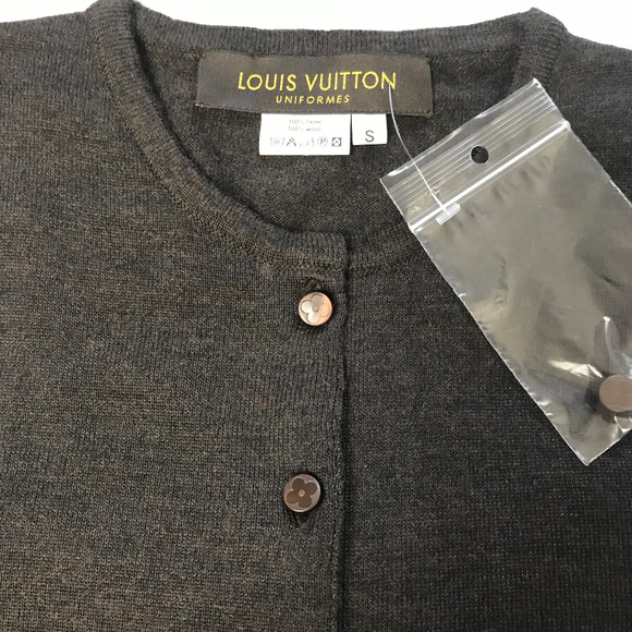 Louis Vuitton | Tops | New Authentic Lv Logo Buttons Wool Cardigan ...